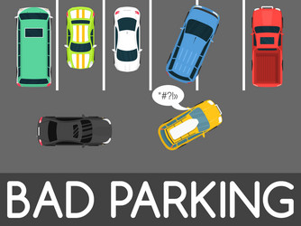 Bad improper parking of car Royalty Free Vector Image