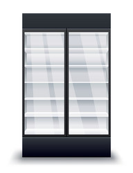 Commercial fridges realistic empty refrigerators Vector Image