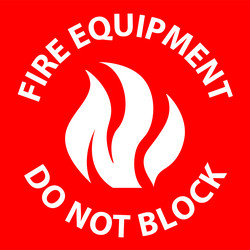 Fire extinguisher do not block sign on white Vector Image