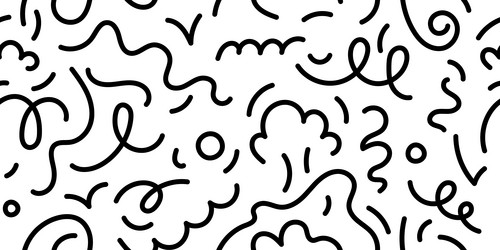 Squiggly doodle seamless background tribal Vector Image