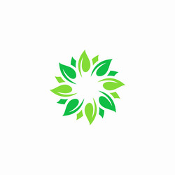 Circle leaf logo design Royalty Free Vector Image