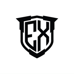 Ex logo monogram abstract inside circle stripe Vector Image