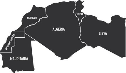 Map maghreb countries - northwest africa states Vector Image