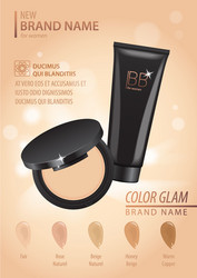 Modern cosmetic ads template make up liquid Vector Image