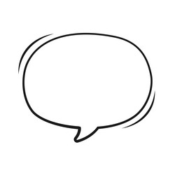 Comic speech bubble outline hand drawn line art Vector Image