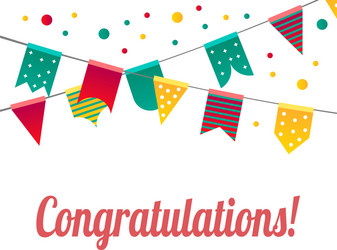 Congratulations game screen golden congrats sign Vector Image