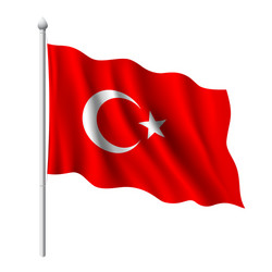 Flag of turkey with crescent moon and star Vector Image
