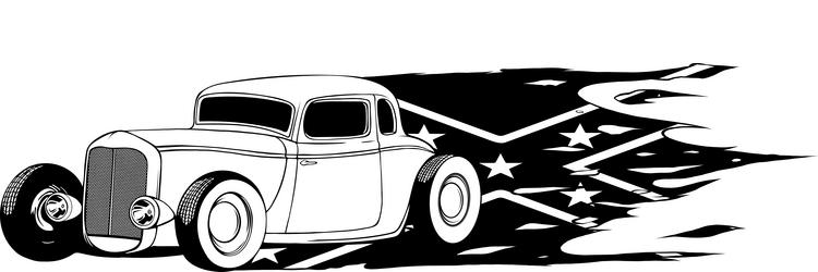 Angry hot rod piston monochrome Royalty Free Vector Image