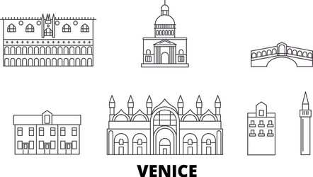 Italy venice landmark city skyline isolated Vector Image