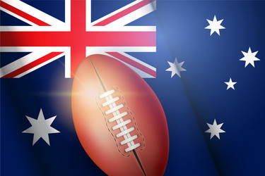 Poster template of australian rules football ball Vector Image