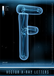 Blue 3d x ray style alphabet Royalty Free Vector Image