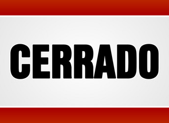 Closed cerrado sign in white and red Royalty Free Vector