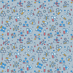 Chemistry seamless pattern Royalty Free Vector Image