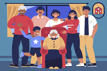 Hand drawn family reunion Royalty Free Vector Image