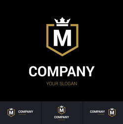 Mf logo monogram emblem style with crown shape Vector Image
