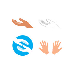 Open hand logo Royalty Free Vector Image - VectorStock