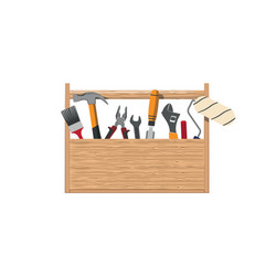 Wooden toolbox Royalty Free Vector Image - VectorStock