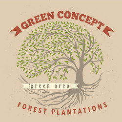 Tree emblem label template Royalty Free Vector Image