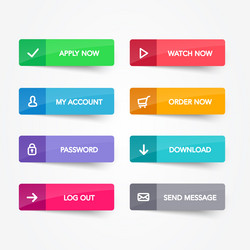 Read more colorful flat line 3d button set Vector Image