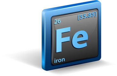 Flashcard of iron with atomic mass Royalty Free Vector Image