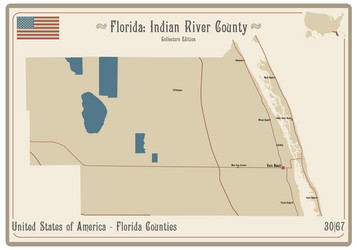 Map indian river county in florida Royalty Free Vector Image