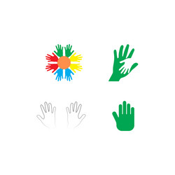 Open hand logo Royalty Free Vector Image - VectorStock