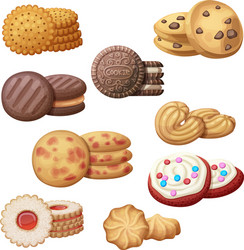 Berry linzer cookies cartoon Royalty Free Vector Image