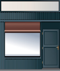 Shopfront with white blank windows wood store Vector Image
