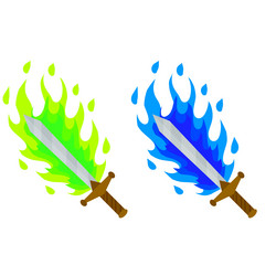Fiery sword for dnd magic weapon Royalty Free Vector Image