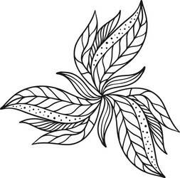 Abstract fantasy flower framed leaves and buds Vector Image