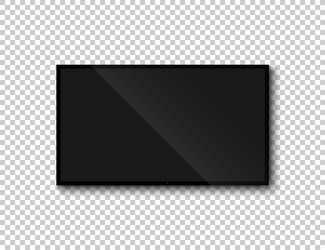 Realistic tv screen with shadow on transparent Vector Image