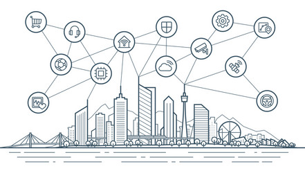 Smart City Drawing Vector Images (over 530)