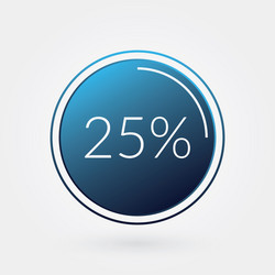 25 percent circle chart isolated symbol Royalty Free Vector