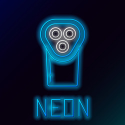 Glowing neon line crossed electrical hair clipper Vector Image