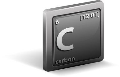 Carbon chemical element symbol Royalty Free Vector Image