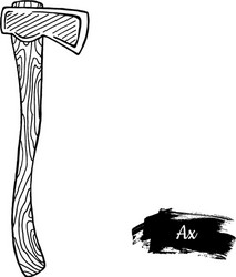 Hand drawn sketch style ax Royalty Free Vector Image