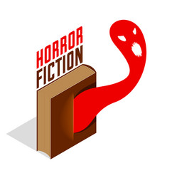 Horror fiction book with creepy creature monster Vector Image