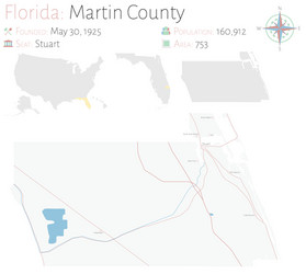 Map of martin county in florida Royalty Free Vector Image