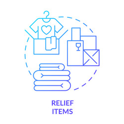 Relief items concept icon Royalty Free Vector Image