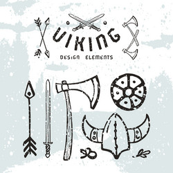 Viking design elements in hand drawn style Vector Image