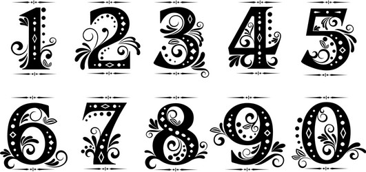 Vintage numbers set Royalty Free Vector Image - VectorStock