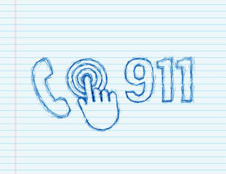 911 smartphone in flat style call icon hand Vector Image