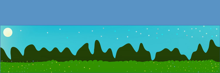 Cyan sky and mountains landscape Royalty Free Vector Image