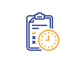 Exam time icon checklist sign Royalty Free Vector Image