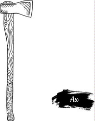 Hand drawn sketch style ax Royalty Free Vector Image
