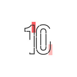 Number 10 template design for anniversary Vector Image