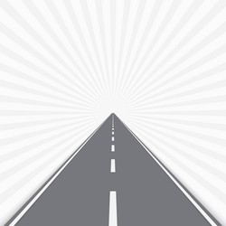 Straight asphalt road with white markings Vector Image