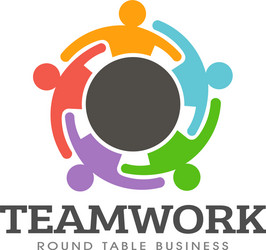 Kids play round table logo Royalty Free Vector Image