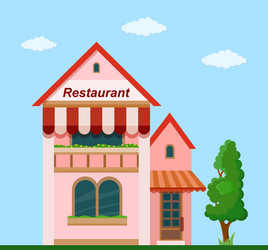 Cafe front view Royalty Free Vector Image - VectorStock