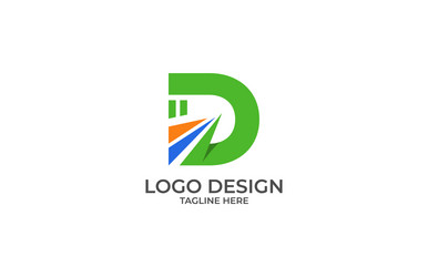 Letter d corporate style rounded ring shape logo Vector Image